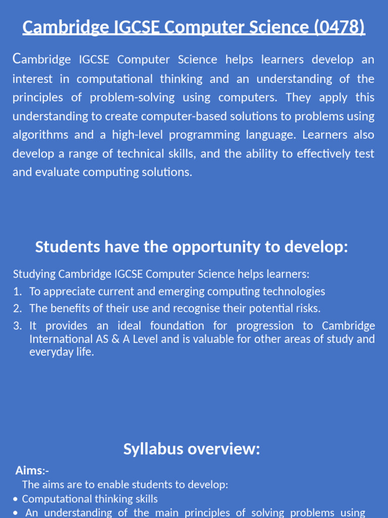 Igcse - CS | PDF