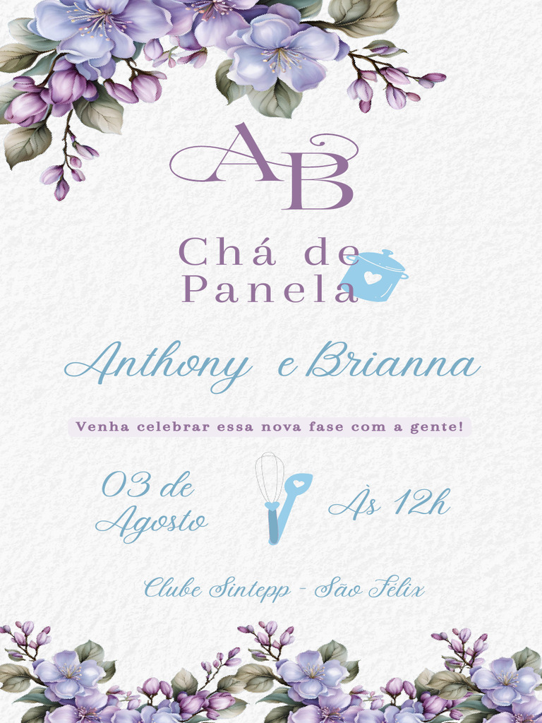 Chá de Panela de Anthony e Brianna | PDF | Cama