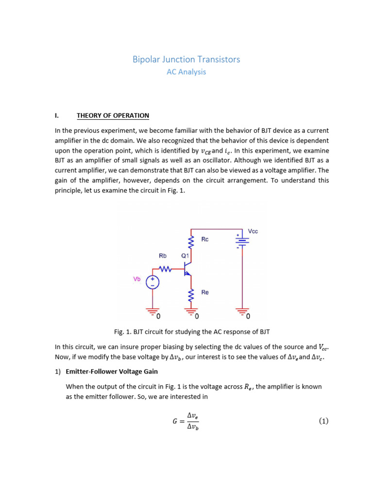 BJT AC Introduction | PDF | Amplifier | Bipolar Junction Transistor