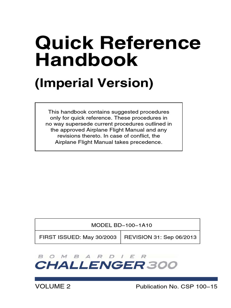 Ch300fm Qrh2 I-Single Rev31 | PDF | Aviation | Aircraft