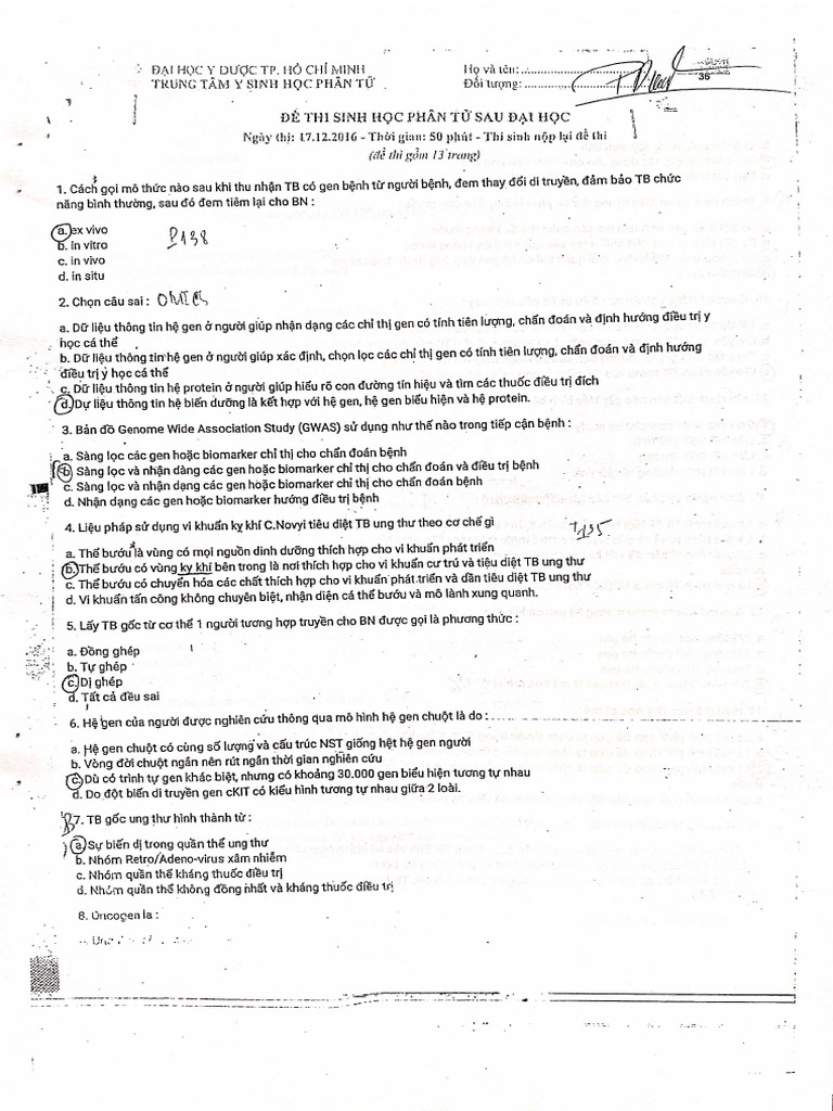 Đề SHPT 2016 | PDF