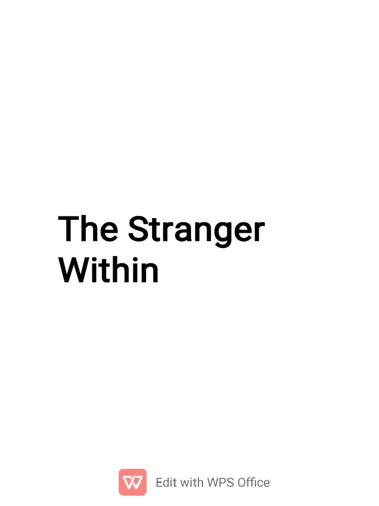 The Stranger Within: A Journey of Self | PDF | Fear | Psychological ...