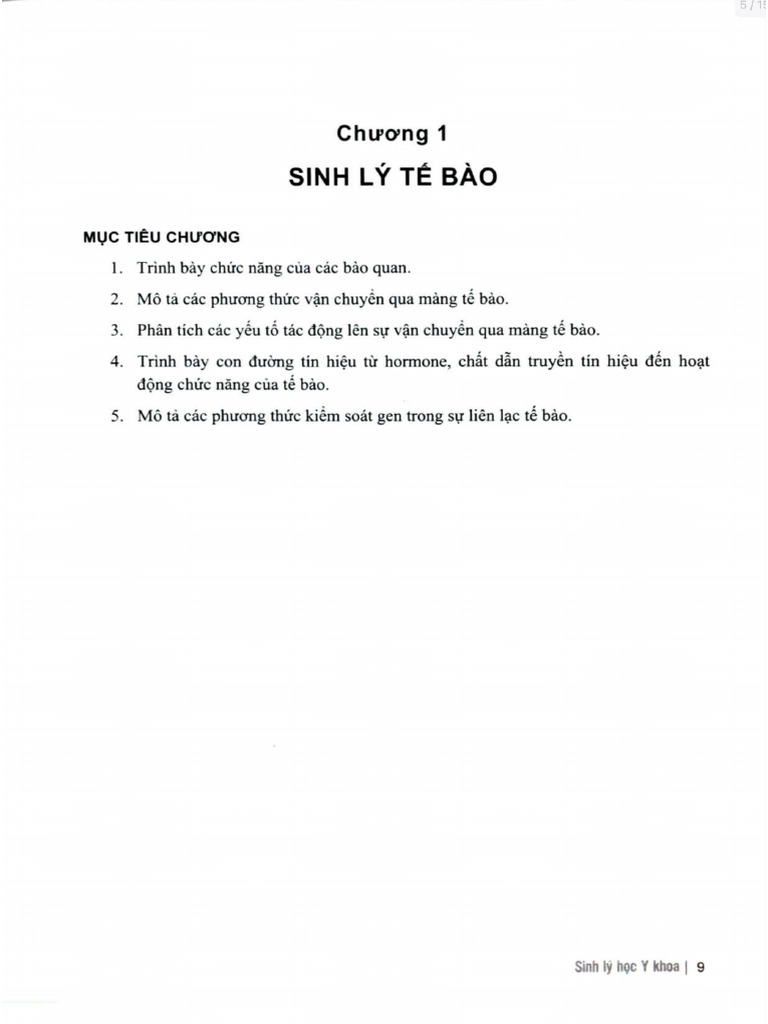 C1 Sinh Lý Tế Bào | PDF