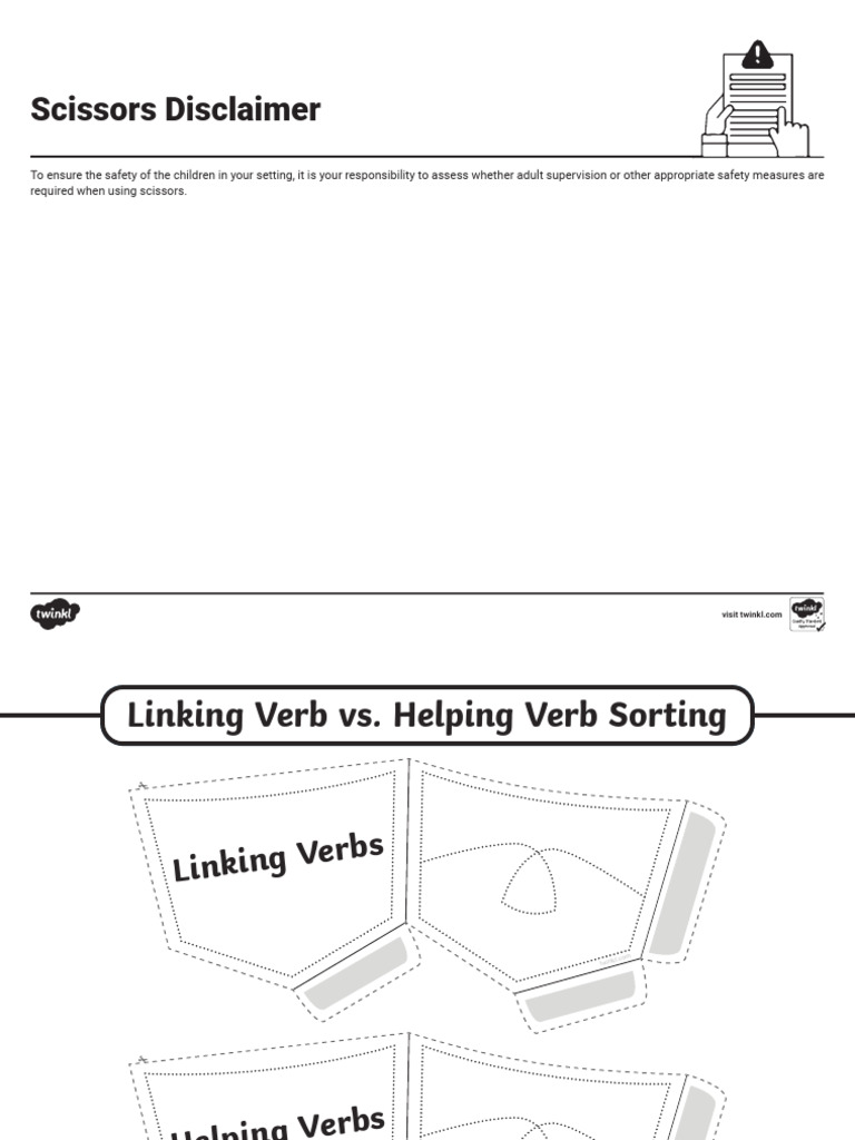 BW Linking Verb Vs Helping Verb Sorting | PDF