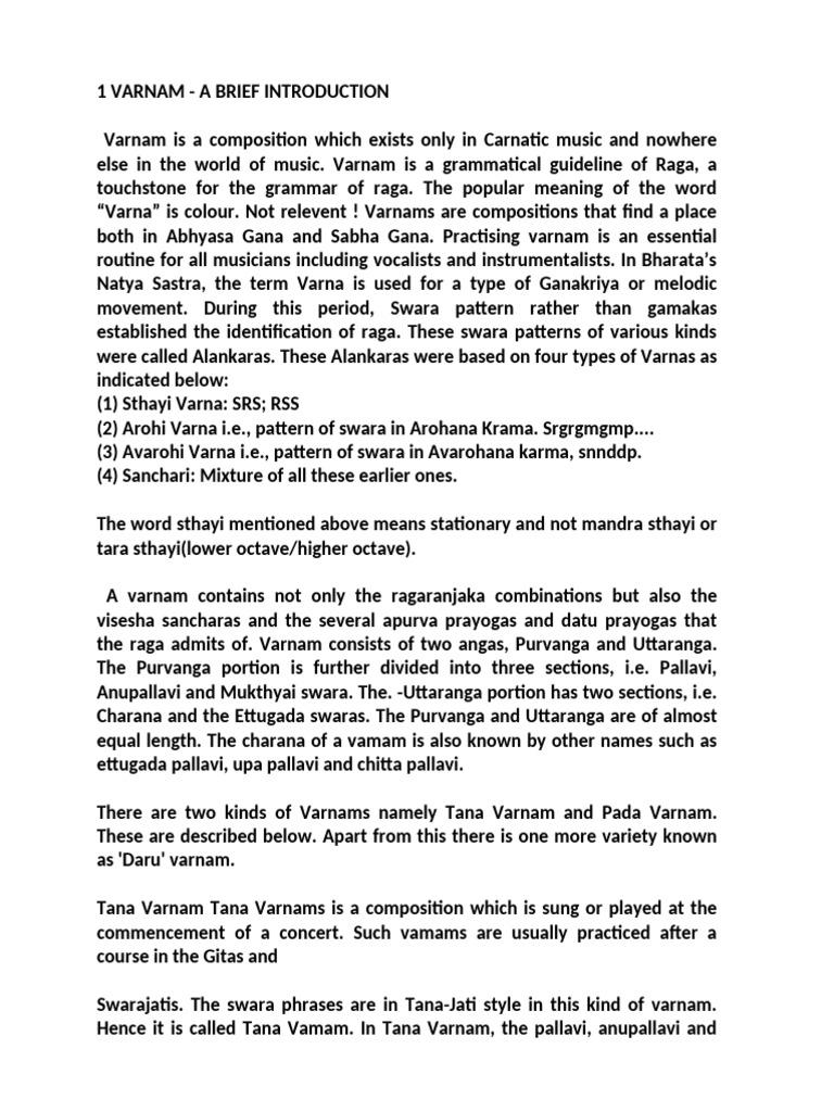 1 Varnam | PDF