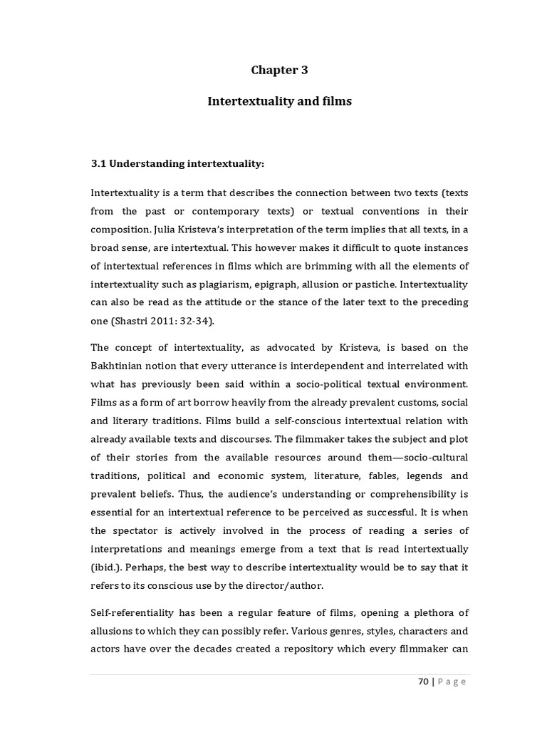 Intertextuality in Films | PDF | Intertextuality | Persuasion (Novel)