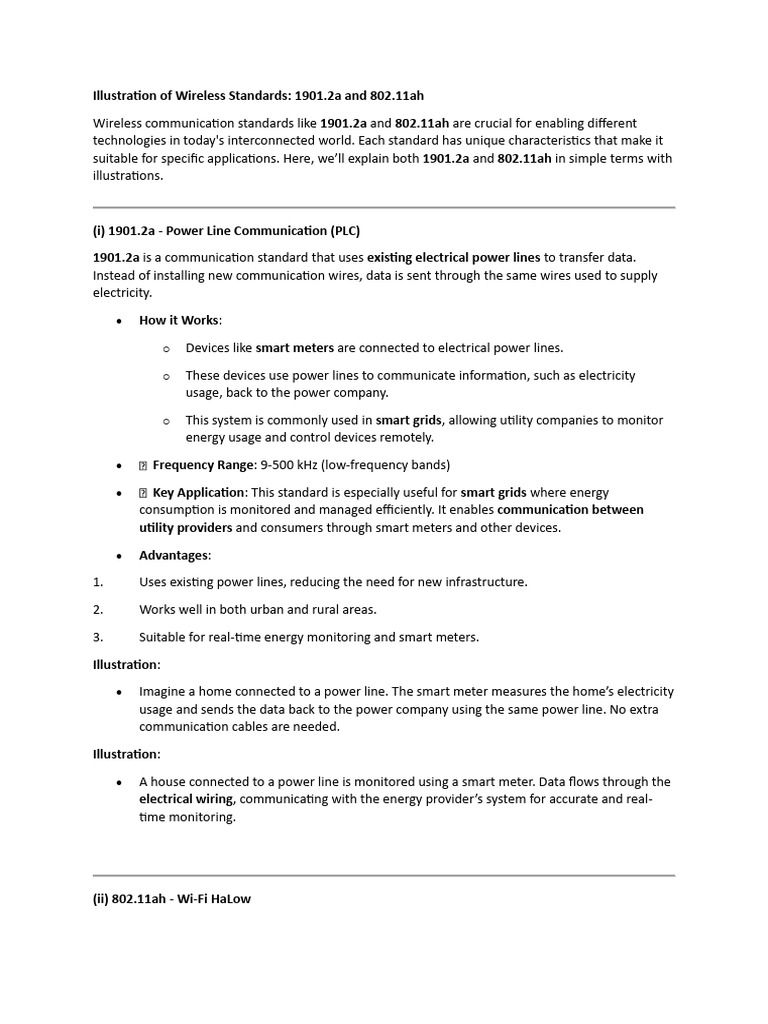 Illustration of Wireless Standards | PDF | Internet Of Things | Ieee 802.11