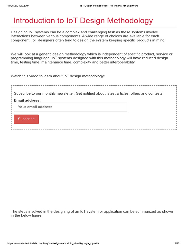 IoT Design Methodology - IoT Tutorial For Beginners | PDF | Internet Of Things | System
