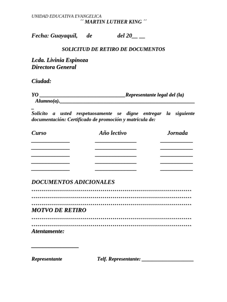 Solicitud de Retiro de Documentos | PDF