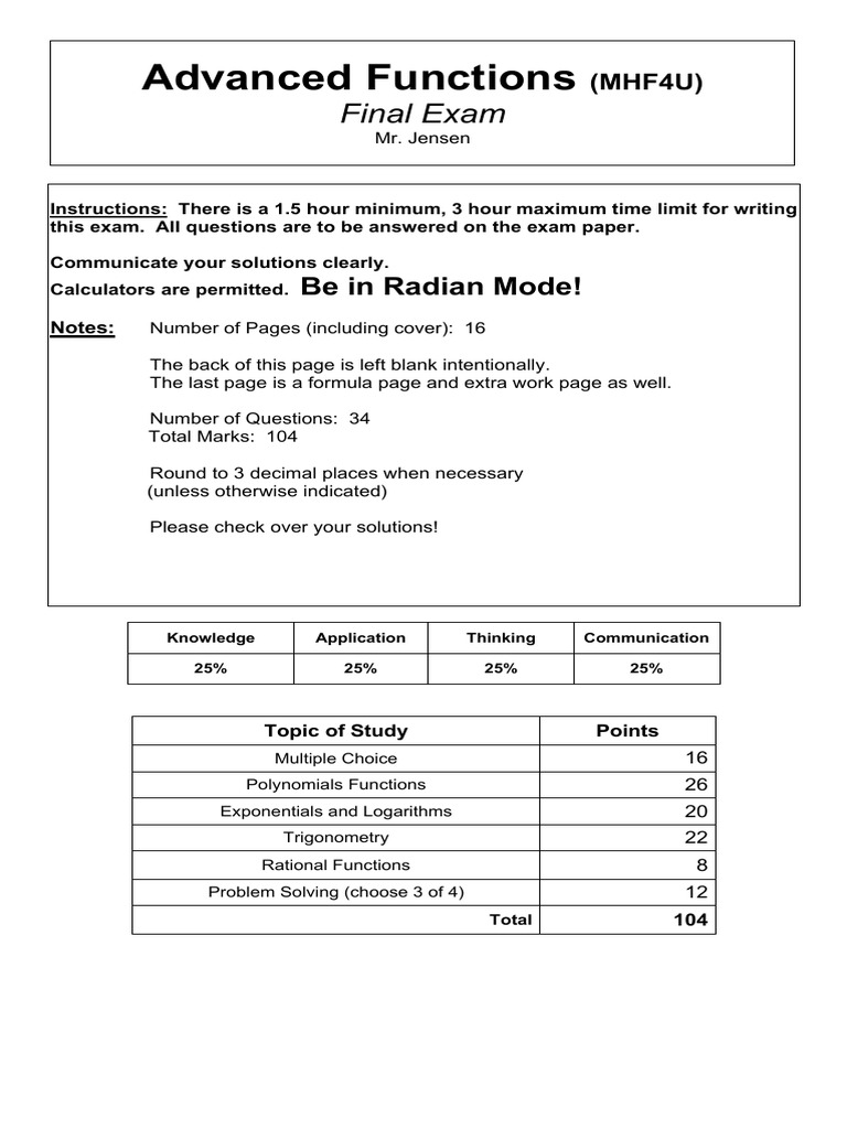 Mhf4u+Exam+v1b+Video | PDF | Factorization | Polynomial