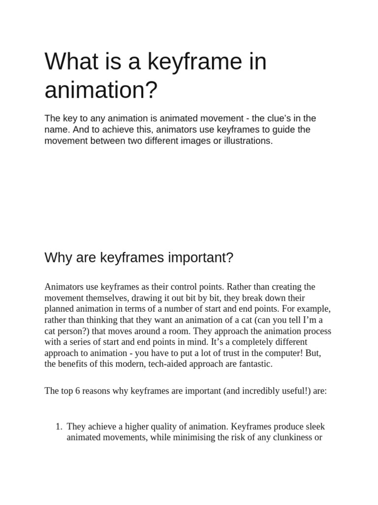 What Is A Keyframe in Animation | PDF | Animation