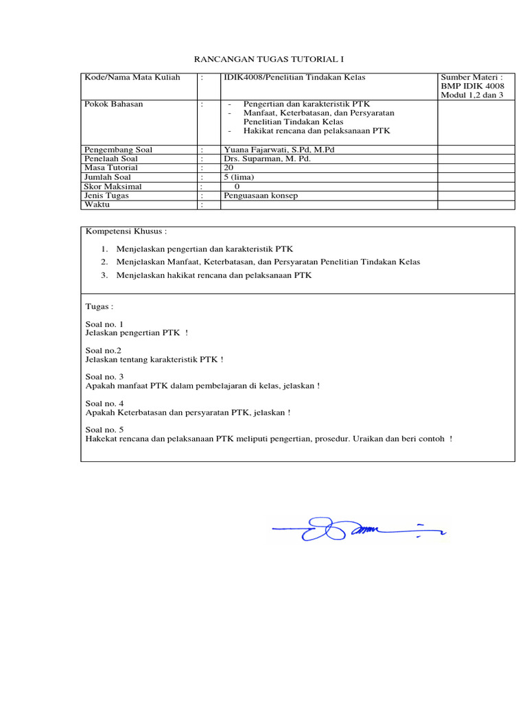 Lembar Soal Tutorial 1 | PDF