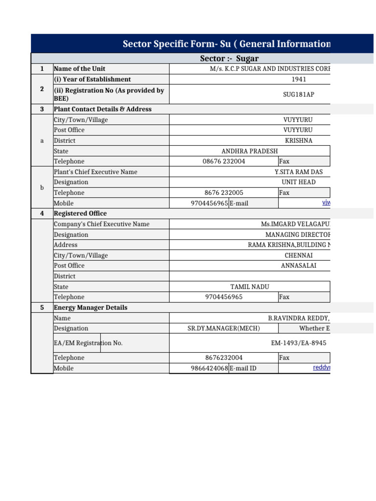 KCP Sugar Vuyyuru Energy Report | PDF | Cogeneration | Steam