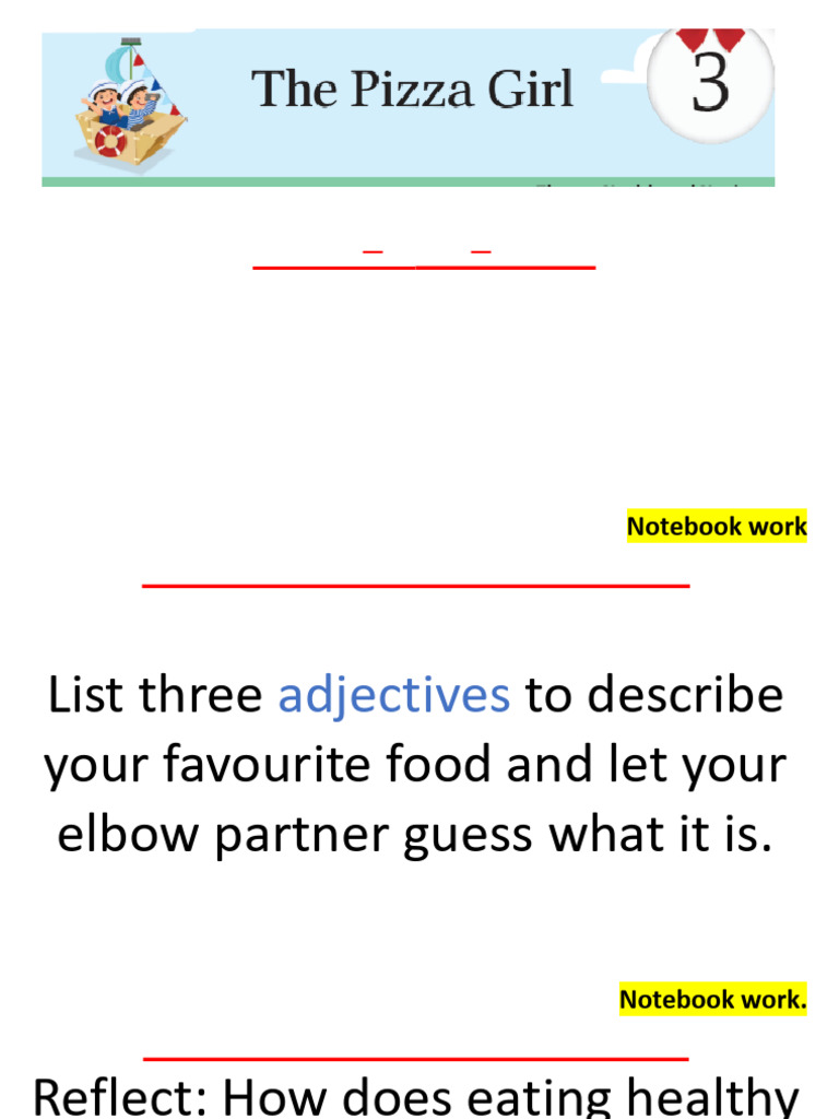 Describing Pizza: Activities and Adjectives | PDF
