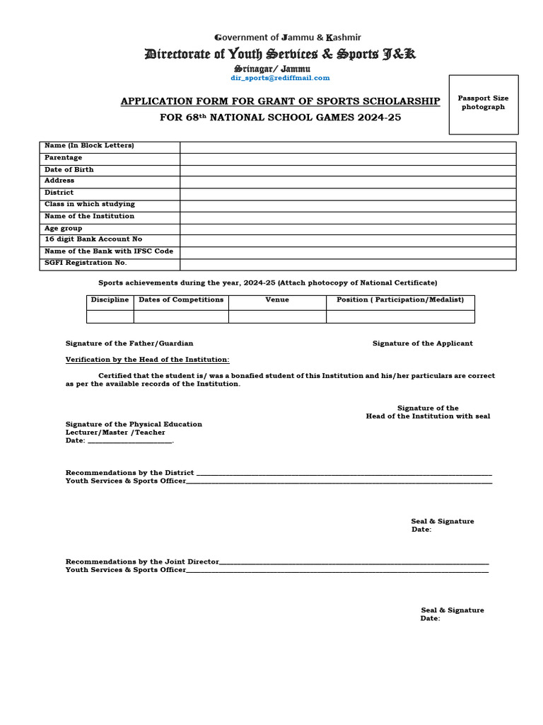 Sports Scholarship Application 2024-25 | PDF | Authentication ...