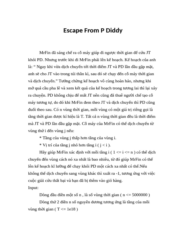 Escape From P Diddy | PDF