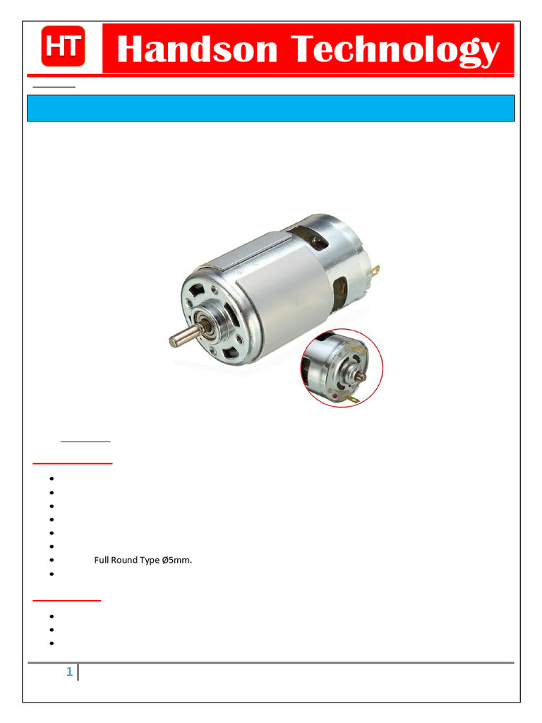 775 DC Motor Specifications Overview | PDF