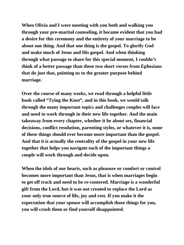 Griffen and Maddie Wedding Homily | PDF | Leah | Jesus