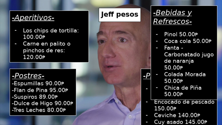 Menú de Jeff Pesos: Aperitivos y Platos | PDF