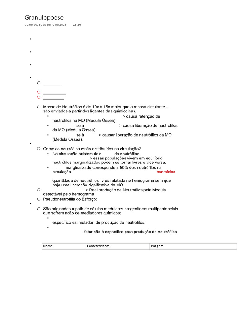 Granulopoese e Neutrófilos: Aspectos Chave | PDF | Células | Biologia