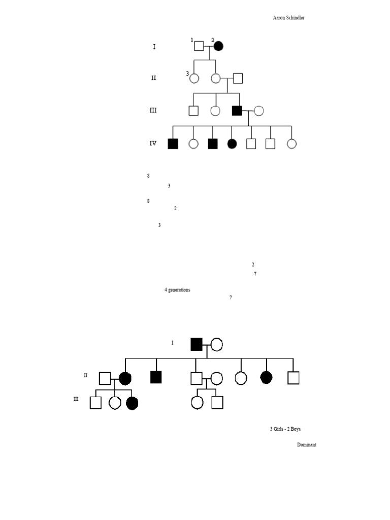 Human Pedigree Analysis Worksheet | PDF | Genotype | Dominance (Genetics)