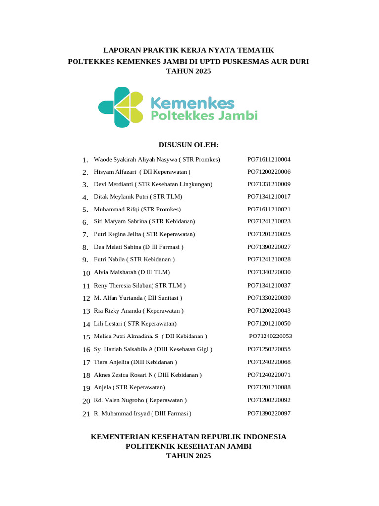 NEW - LAP PKL PUSKESMAS AURDURI Salinan | PDF