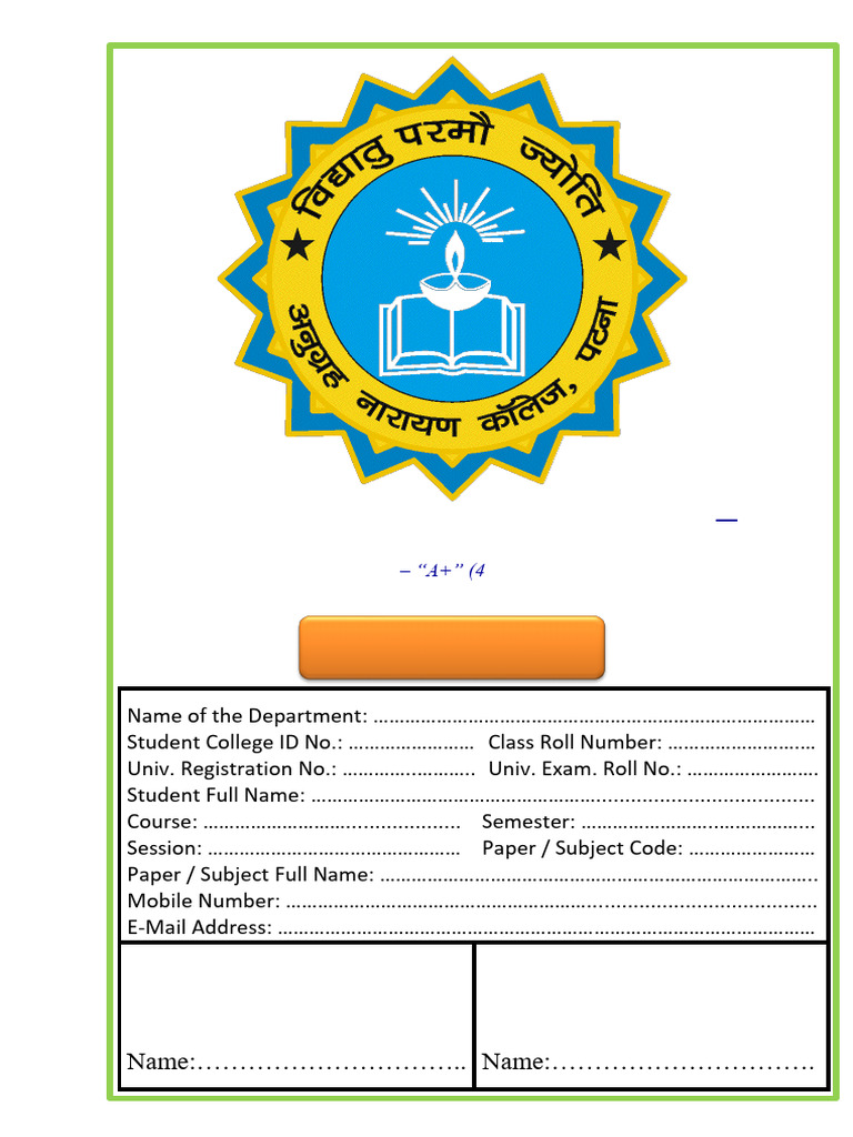 UG-Assignment Cover Page | PDF