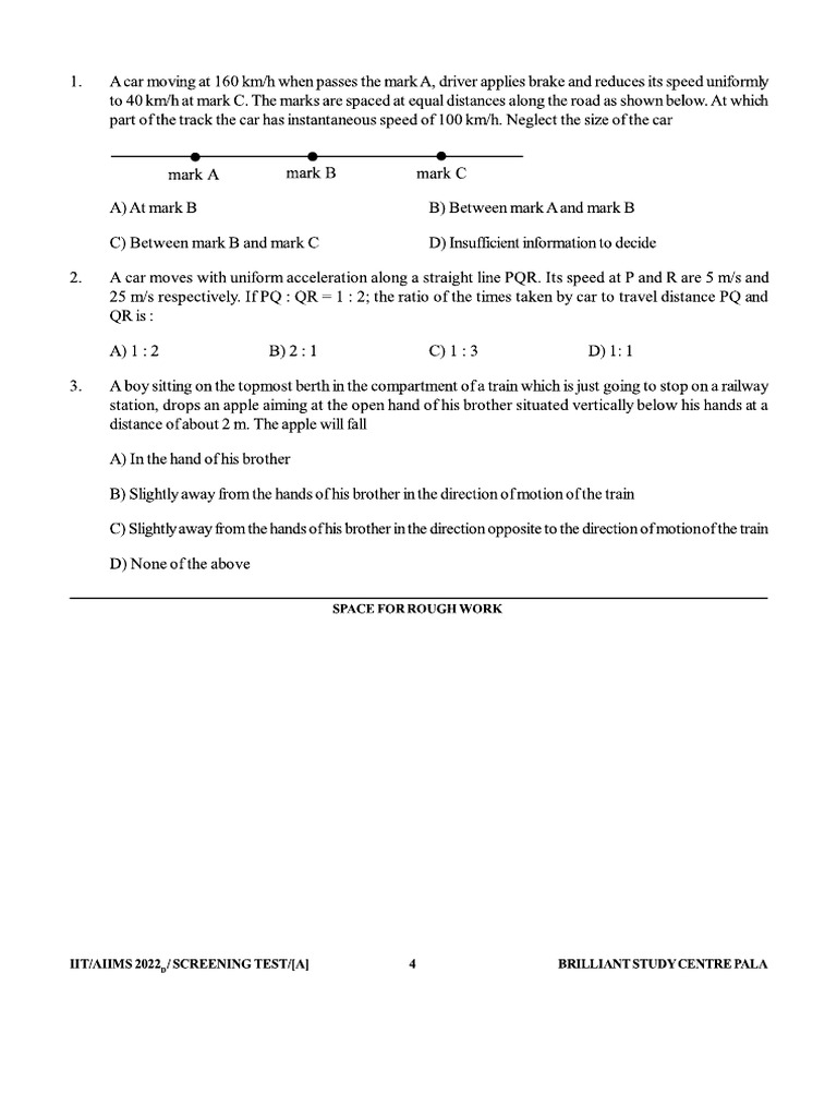 Brilliant Integrated Programme PYQ 4 | PDF
