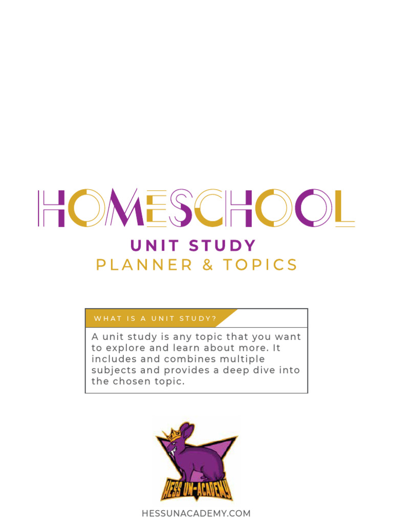 Homeschool Unit Study Planner Blank | PDF | Oceans | Coastal And ...