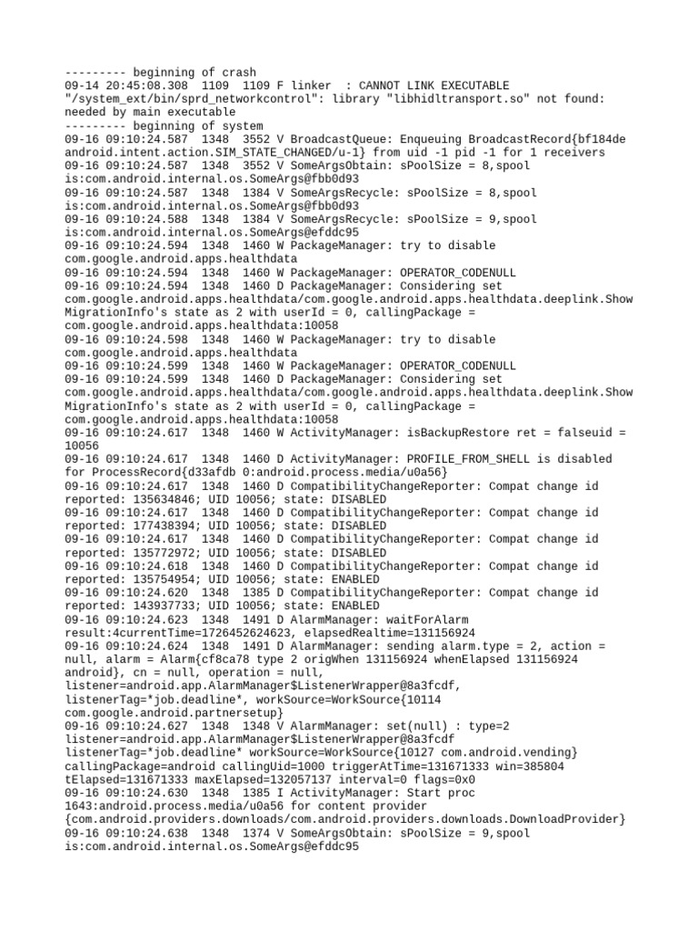 standby_android_log_2024_0916_095742 | PDF | System Software | Operating System Technology
