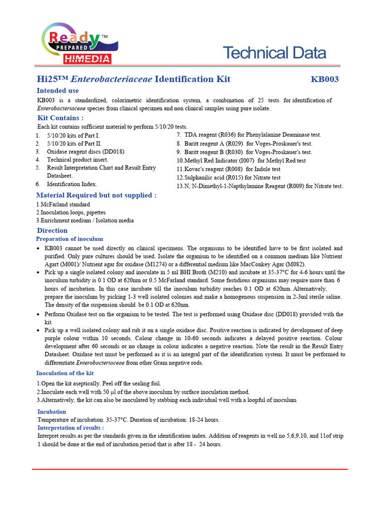 Enterobacteriaceae detection kit | PDF