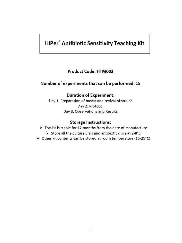 HTM002 (1) | PDF | Organisms | Microbiology