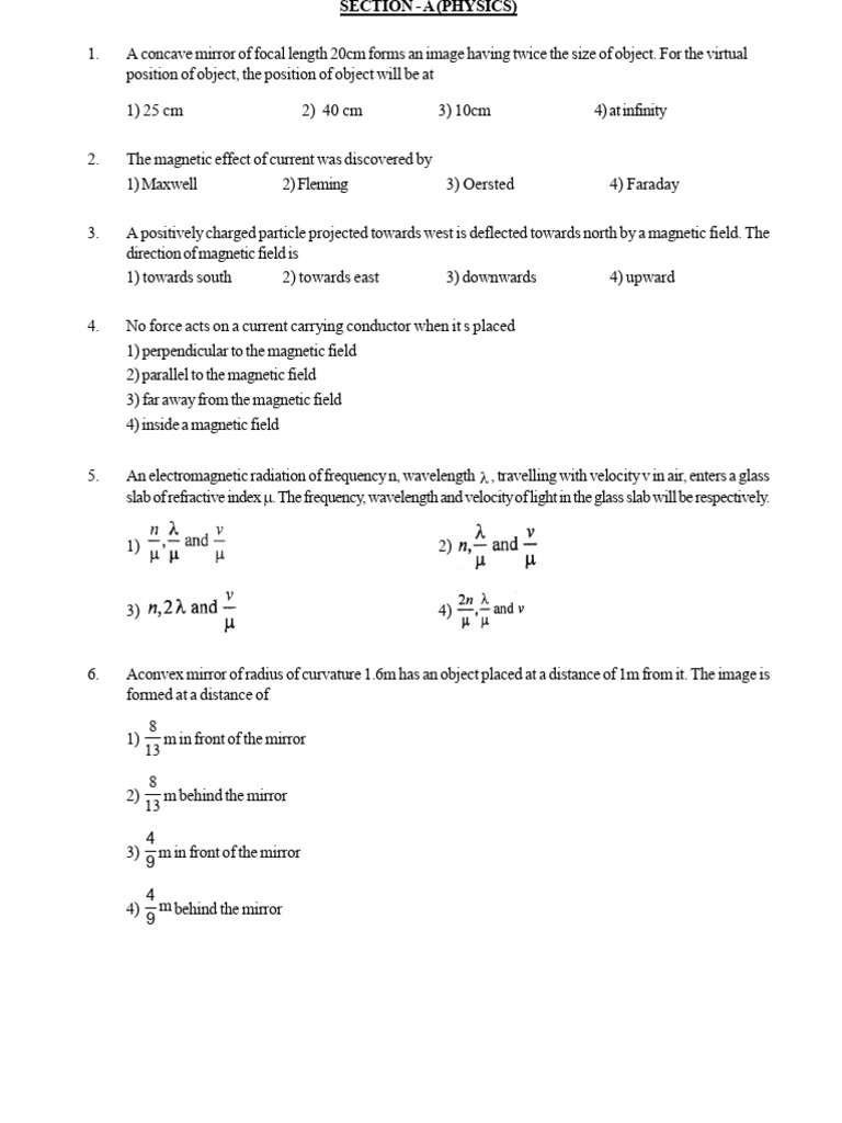 Brilliant Integrated Programme PYQ 20 | PDF | Magnetic Field | Chemical ...