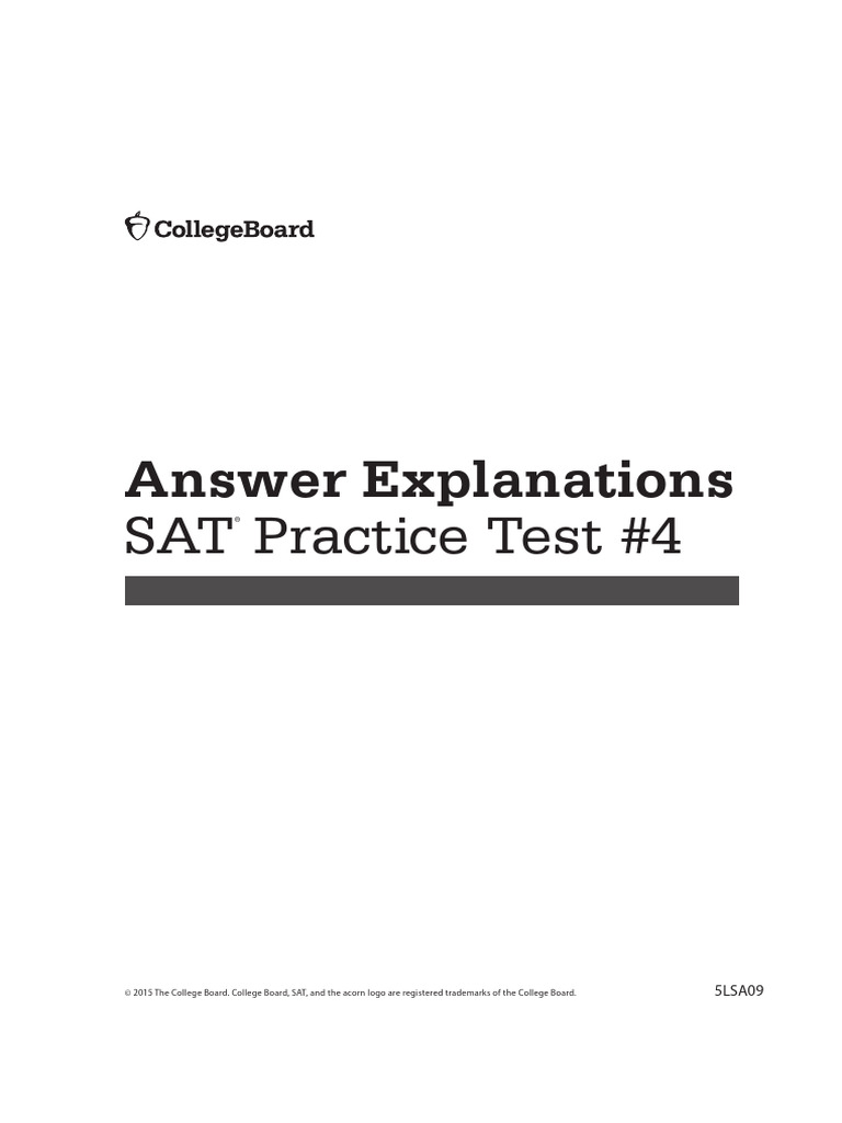 Answer Explanations SAT® Practice Test #4 | PDF | Volcano | Genetically ...