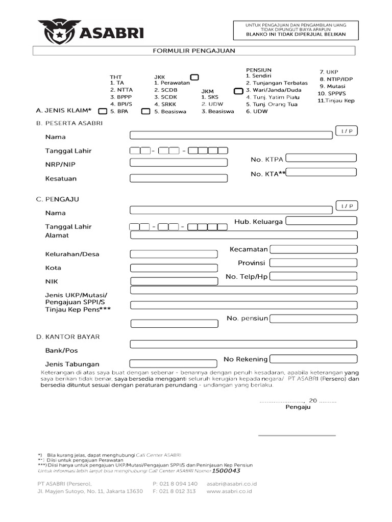 Form Pengajuan | PDF