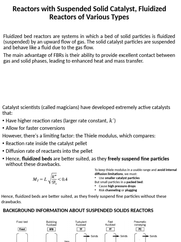Suspended solid catalyst reactors-1 | PDF | Fluidization | Chemical Reactor