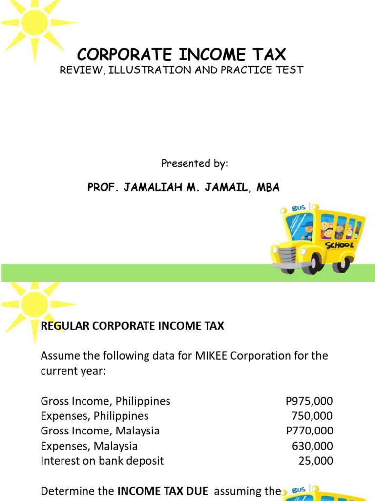 Corporate Income Tax PDF | PDF | Income Tax | Gross Income