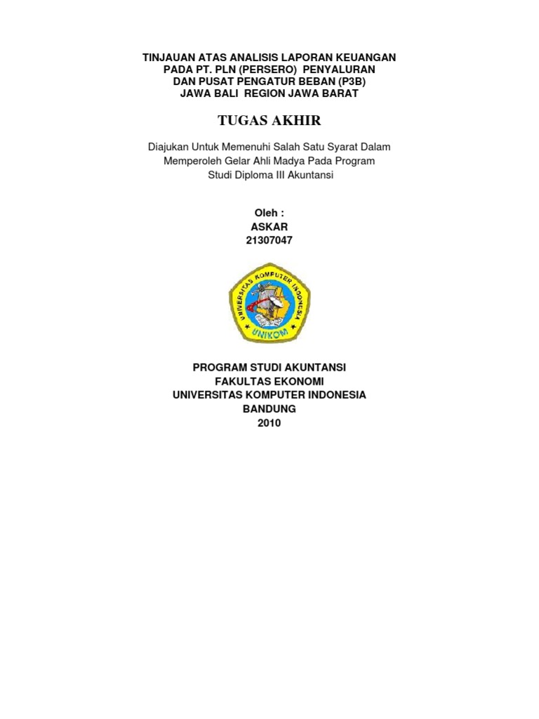 Analisis Laporan Keuangan PT PLN P3B | PDF