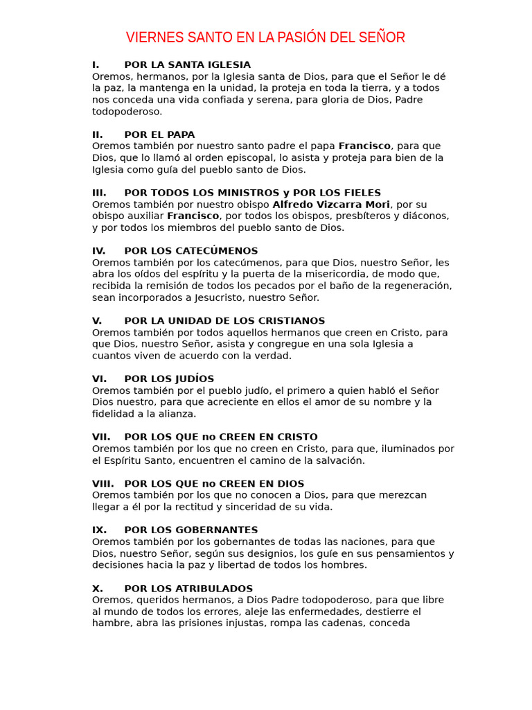 Peticiones Viernes Santo | PDF
