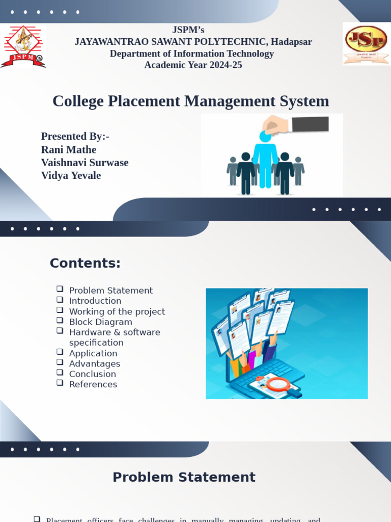 College Placement Managent System | PDF | My Sql | Computer Hardware