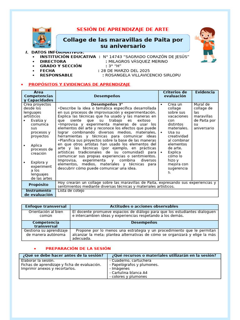 Ses Ayc Viernes 28 Collage de Paita | PDF | Collage | Aprendizaje
