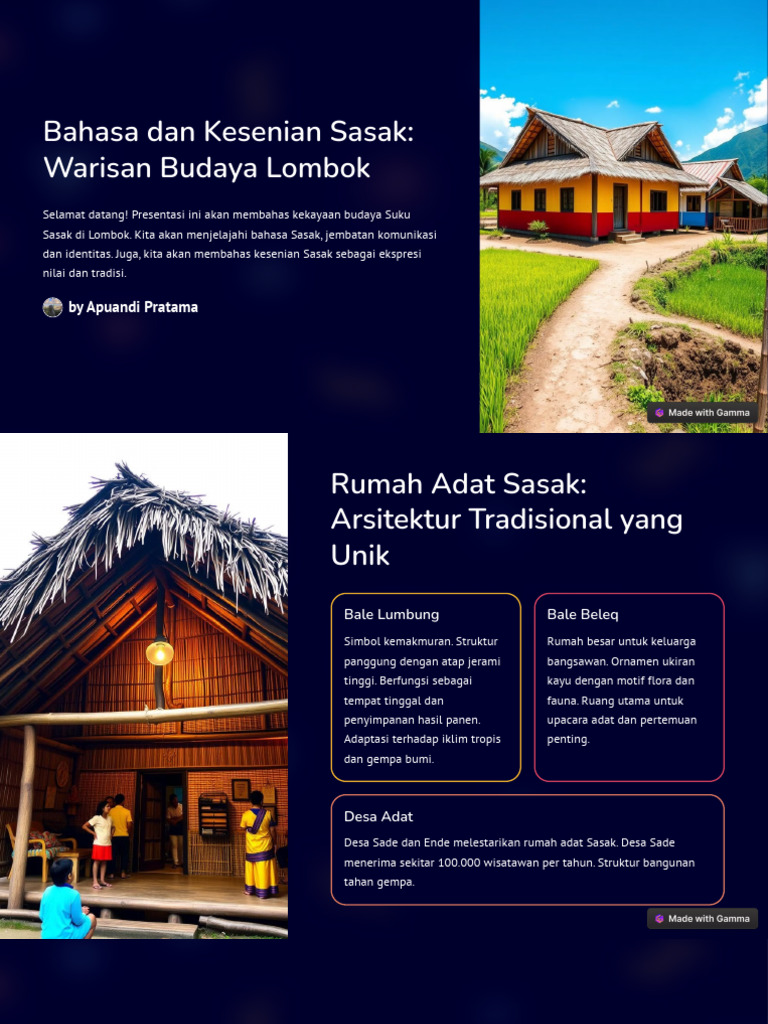 Bahasa Dan Kesenian Sasak Warisan Budaya Lombok | PDF