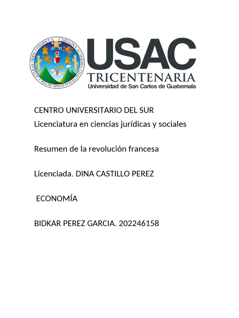 Resumen de La Revolucion Francesa | PDF | Reino del terror | Francia