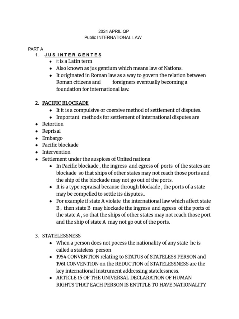 Pacific Blockade: Jus Inter Gentes | PDF | Extradition | International Law