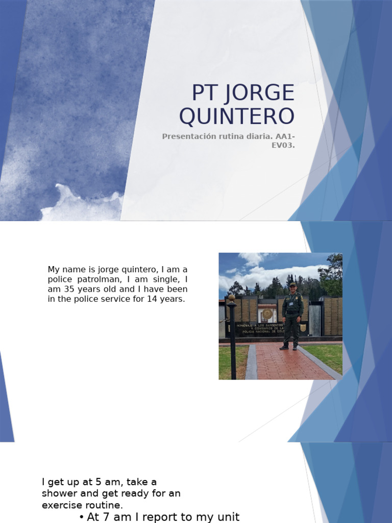 Presentación Rutina Diaria. AA1-EV03. | PDF