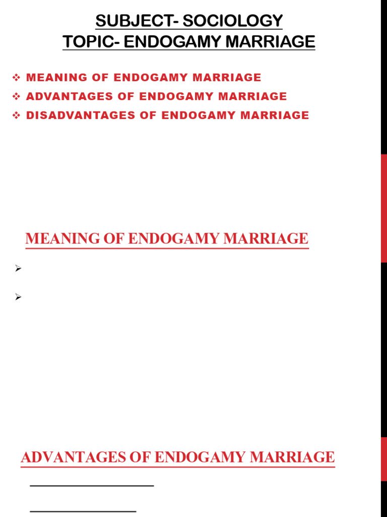 Endogamy Marriage | PDF | Marriage | Community