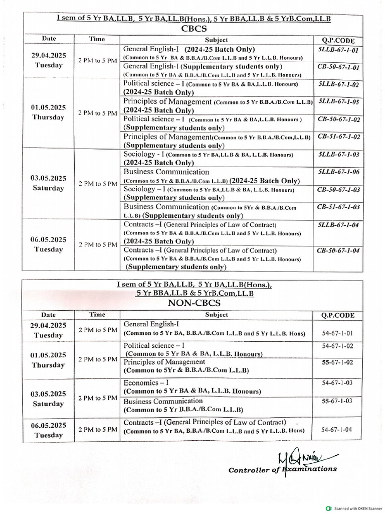 Time-Table 1 Sem 2 | PDF