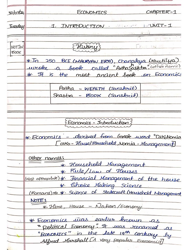 ECONOMICS Sri Hari Notesa | PDF