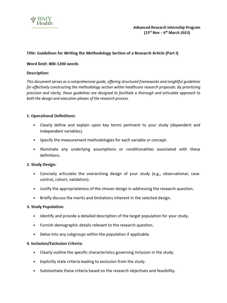 How To Write Methodology - Part I | PDF | Methodology | Data