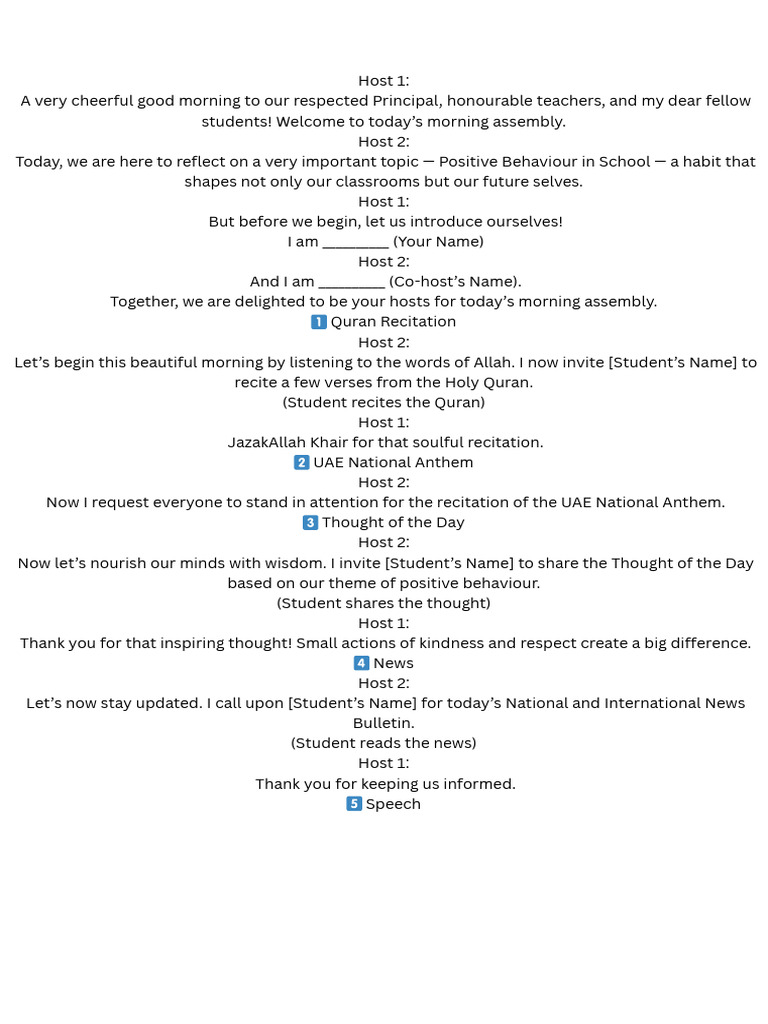 Host 1 Assalamu Alaikum and a very cheerful good morning to our ...